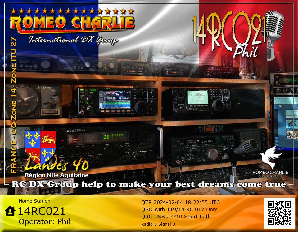 eQSL download & Paper QSL order - Roméo Charlie