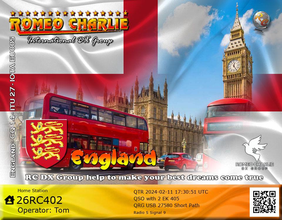 eQSL download & Paper QSL order - Roméo Charlie