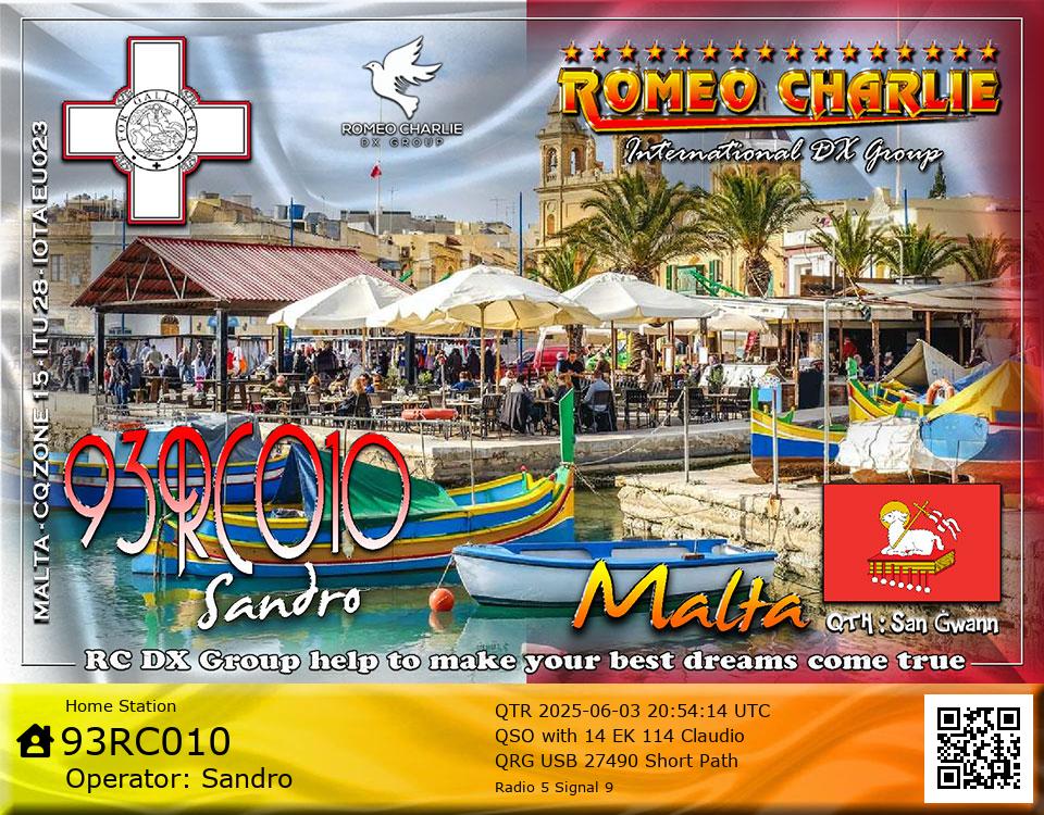 eQSL download & Paper QSL order - Roméo Charlie