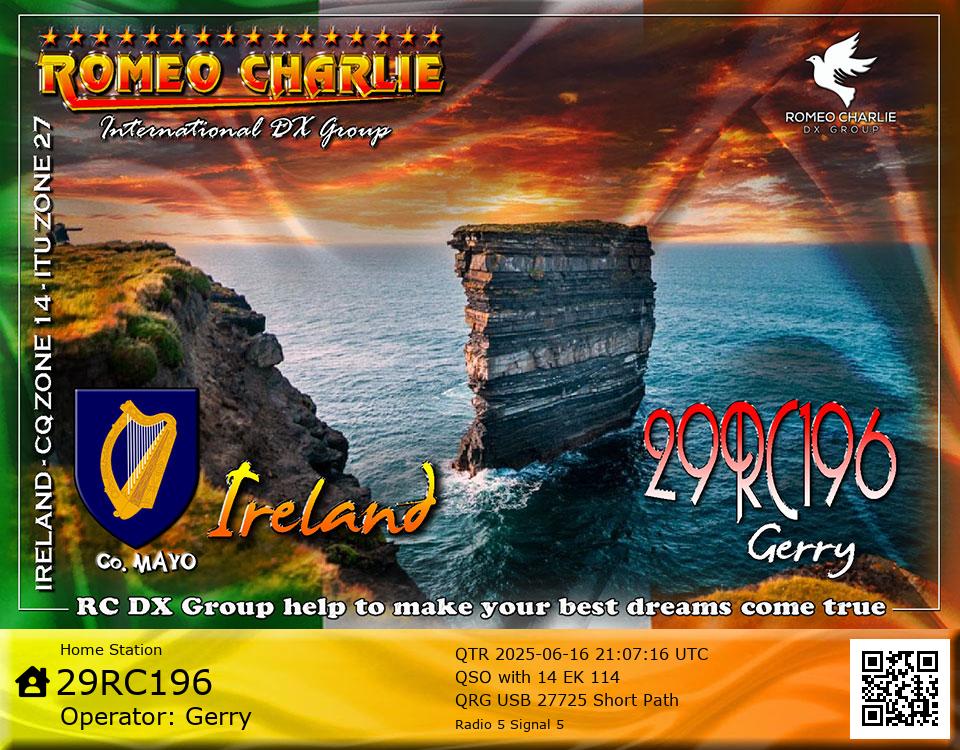 eQSL download & Paper QSL order - Roméo Charlie